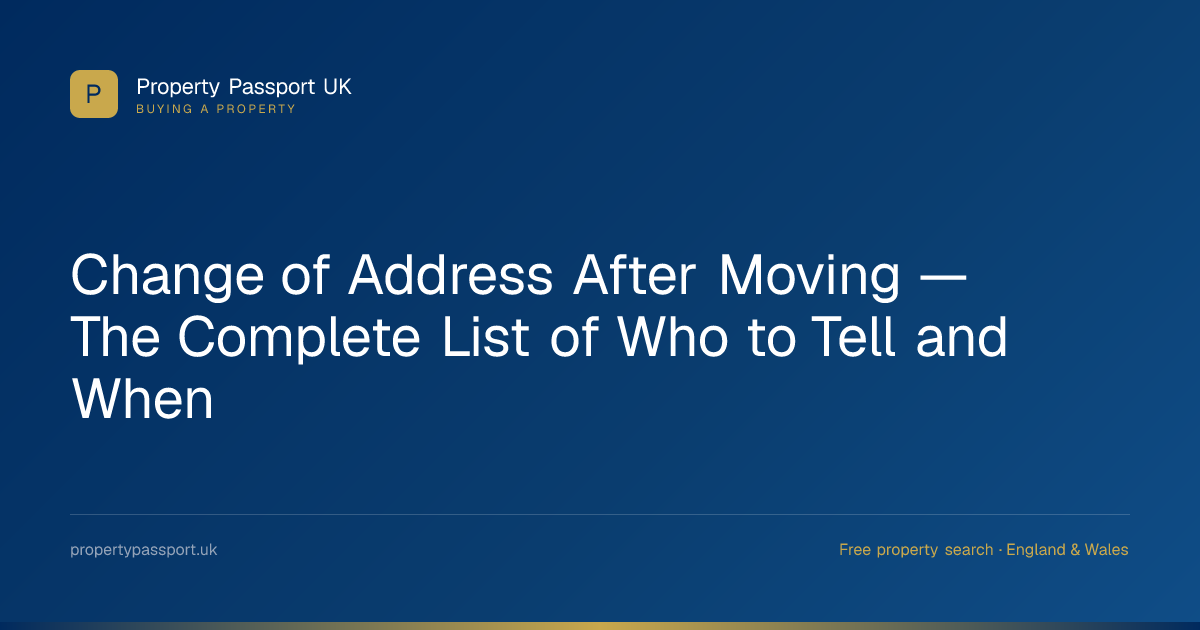 Change of Address After Moving — The Complete List of Who to Tell and ...