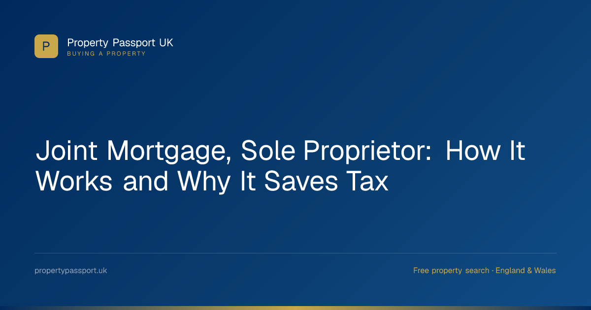Joint Mortgage, Sole Proprietor: How It Works and Why It Saves Tax ...