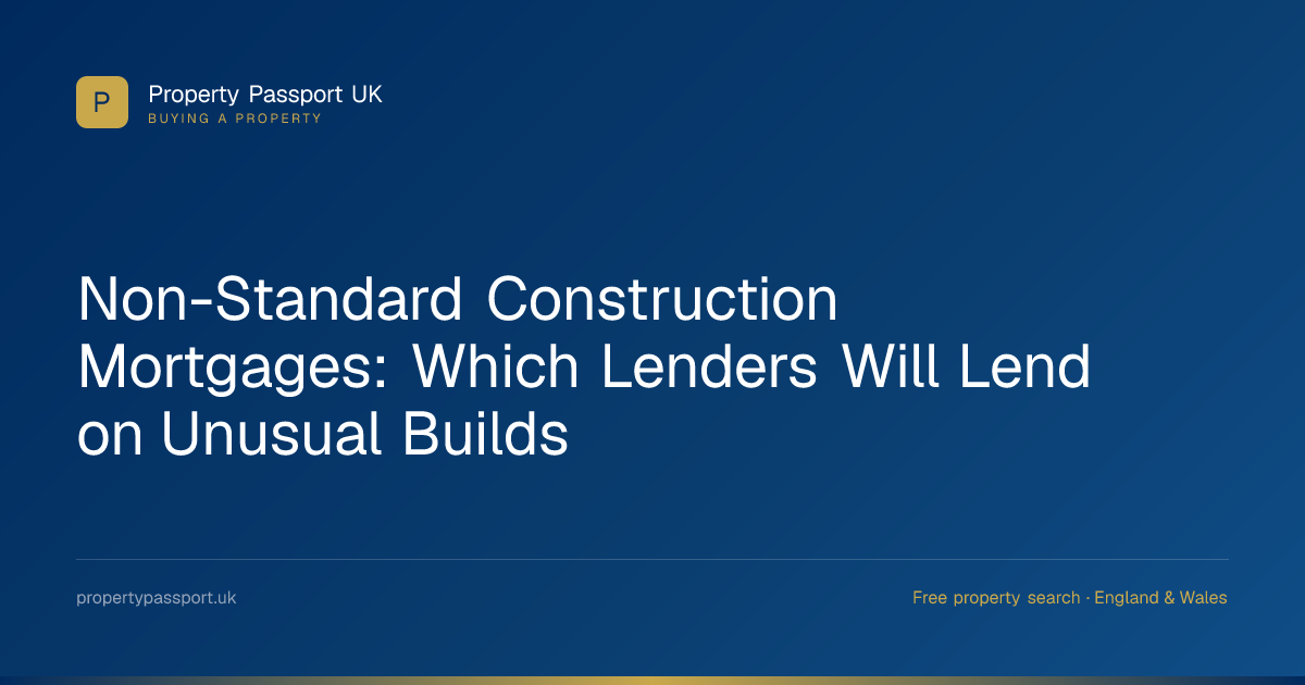Non-Standard Construction Mortgages: Which Lenders Will Lend on Unusual ...