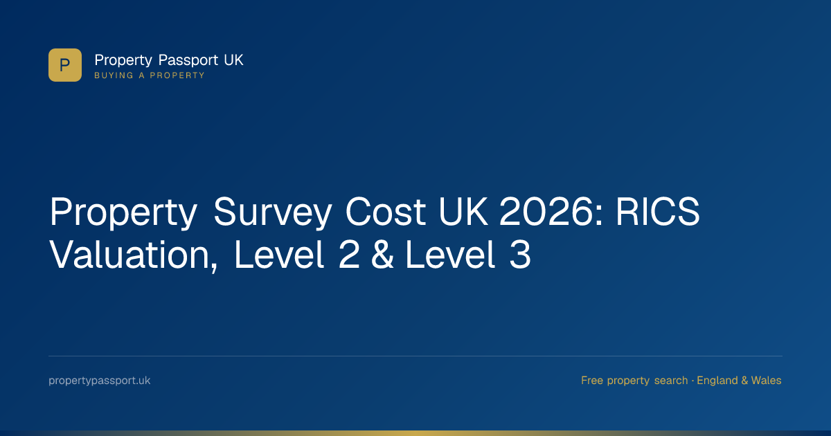 Property Survey Cost UK 2026: RICS Valuation, Level 2 & Level 3 ...