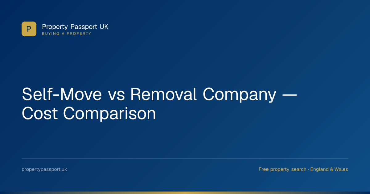 Self-Move vs Removal Company — Cost Comparison | Property Passport UK