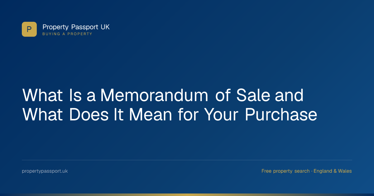 What Is a Memorandum of Sale and What Does It Mean for Your Purchase ...