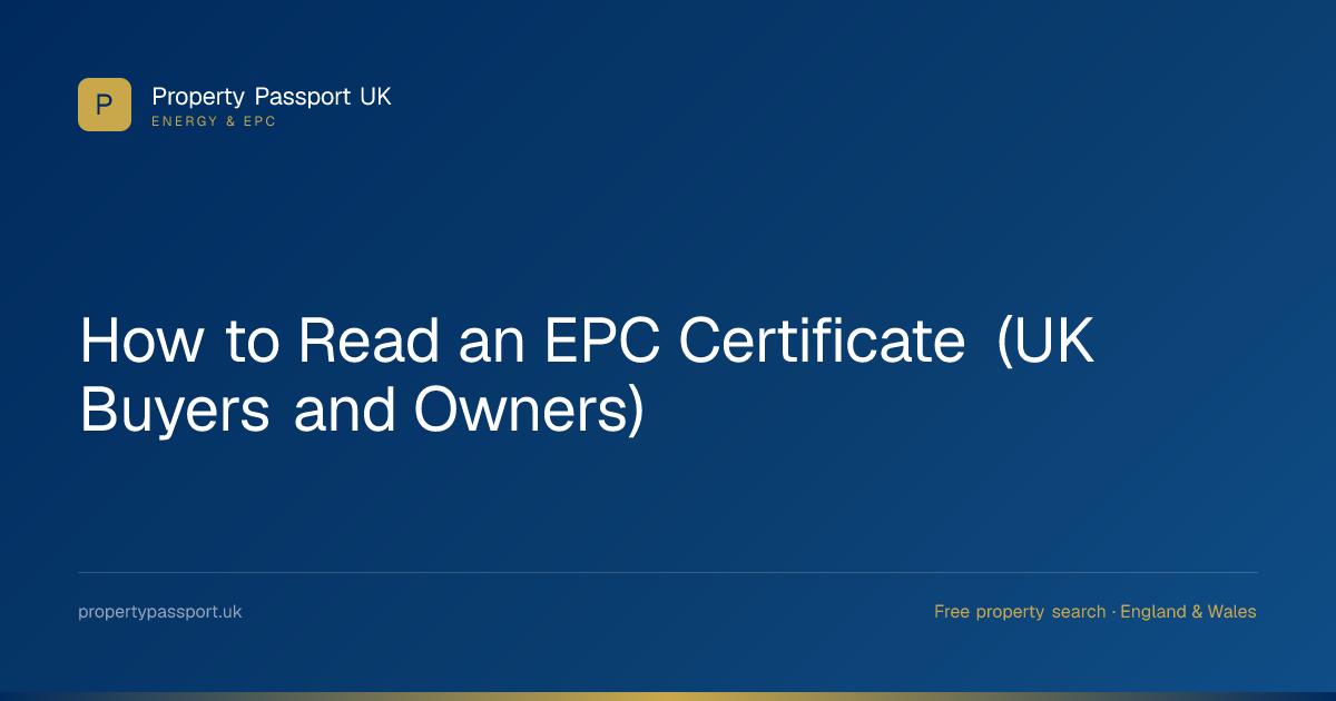 How to Read an EPC Certificate (UK Buyers and Owners) | Property ...