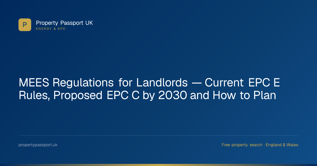 MEES Regulations for Landlords — Current EPC E Rules, Proposed EPC C by ...