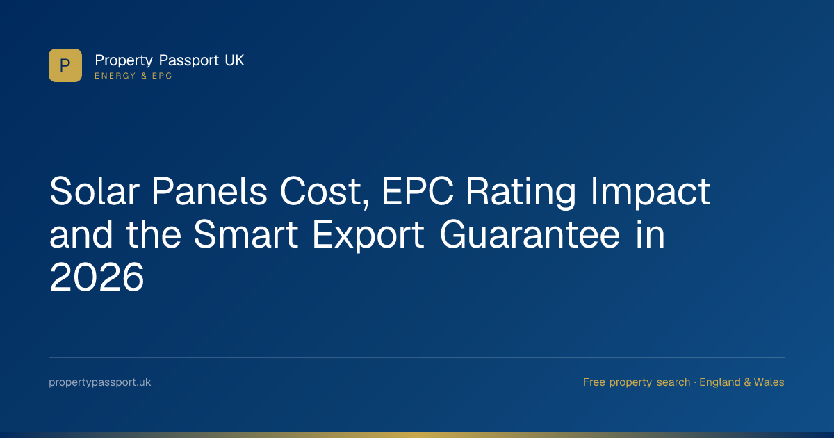 Solar Panels Cost, EPC Rating Impact and the Smart Export Guarantee in ...