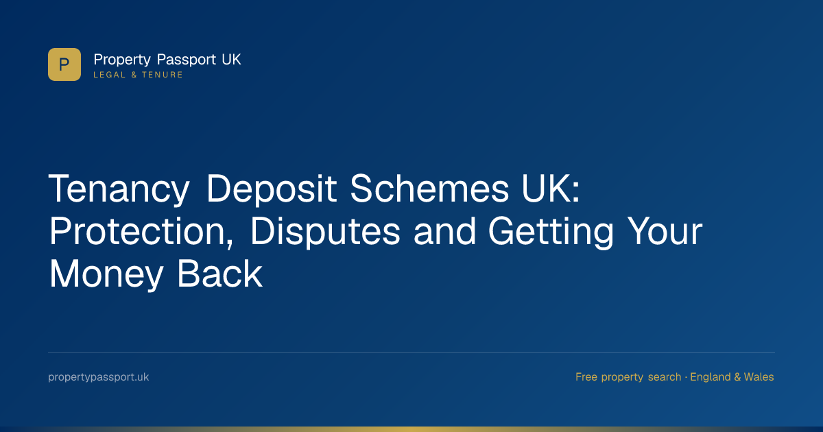Tenancy Deposit Schemes UK: Protection, Disputes and Getting Your Money ...