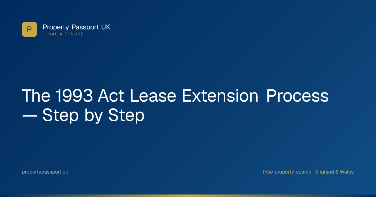 The 1993 Act Lease Extension Process — Step by Step | Property Passport UK