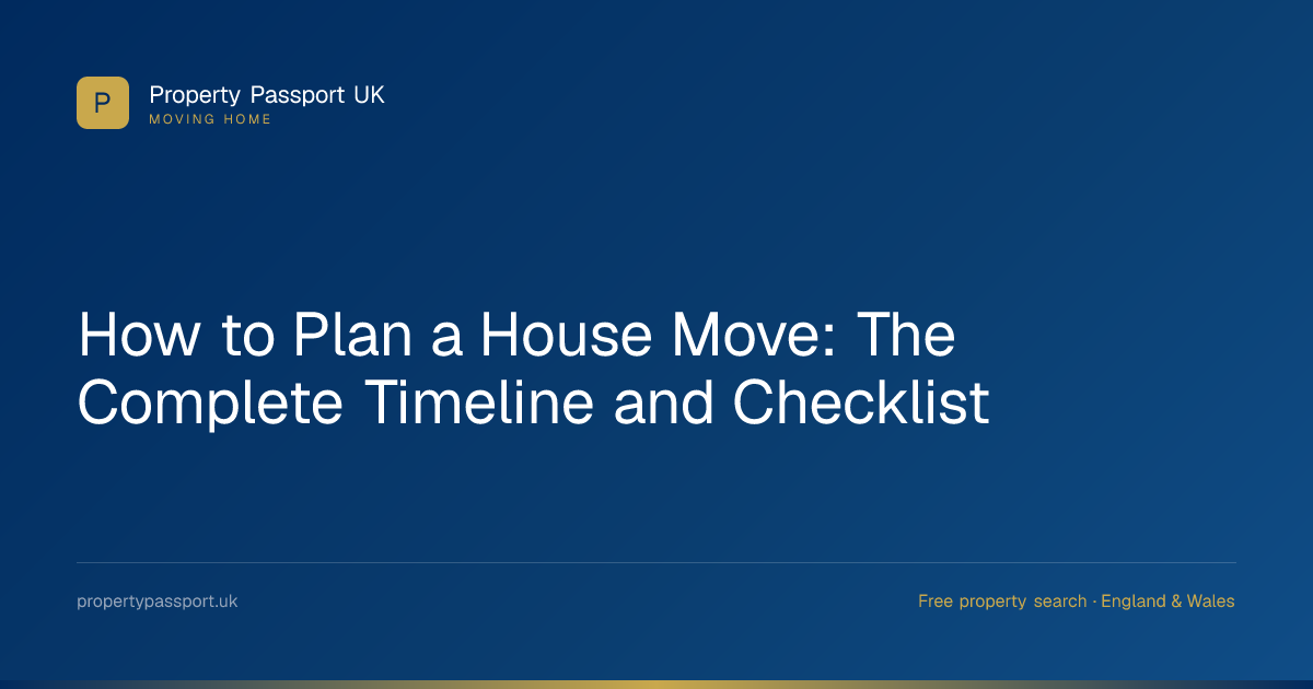 How to Plan a House Move: The Complete Timeline and Checklist ...