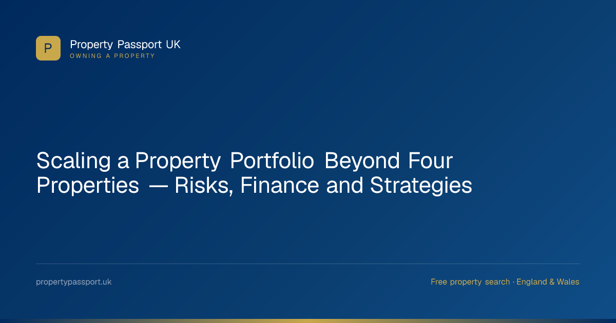 Scaling a Property Portfolio Beyond Four Properties — Risks, Finance ...