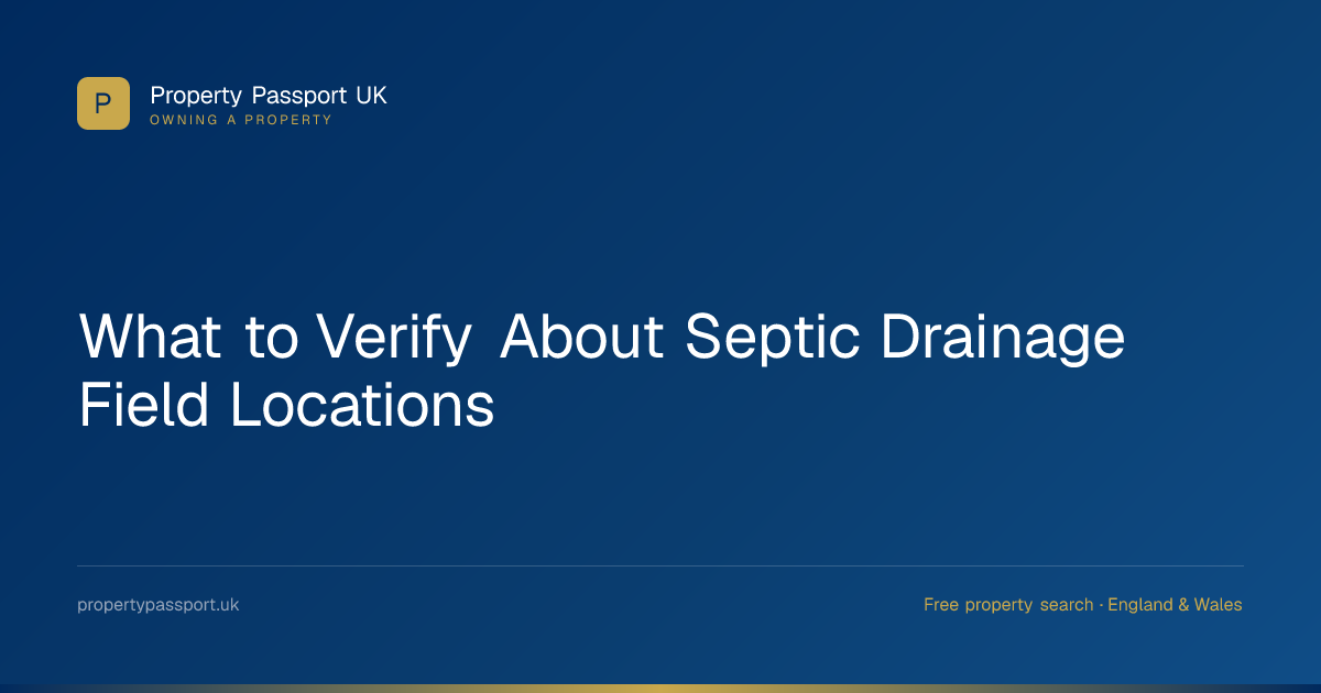 What to Verify About Septic Drainage Field Locations | Property Passport UK