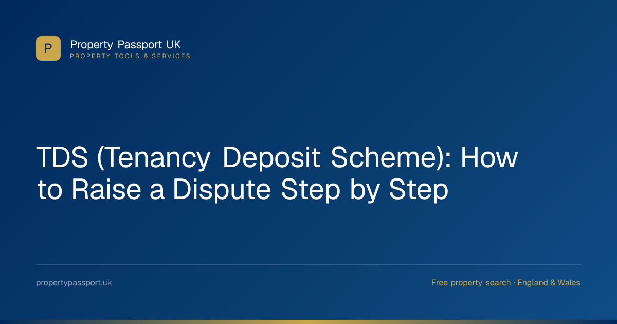 TDS (Tenancy Deposit Scheme): How to Raise a Dispute Step by Step ...