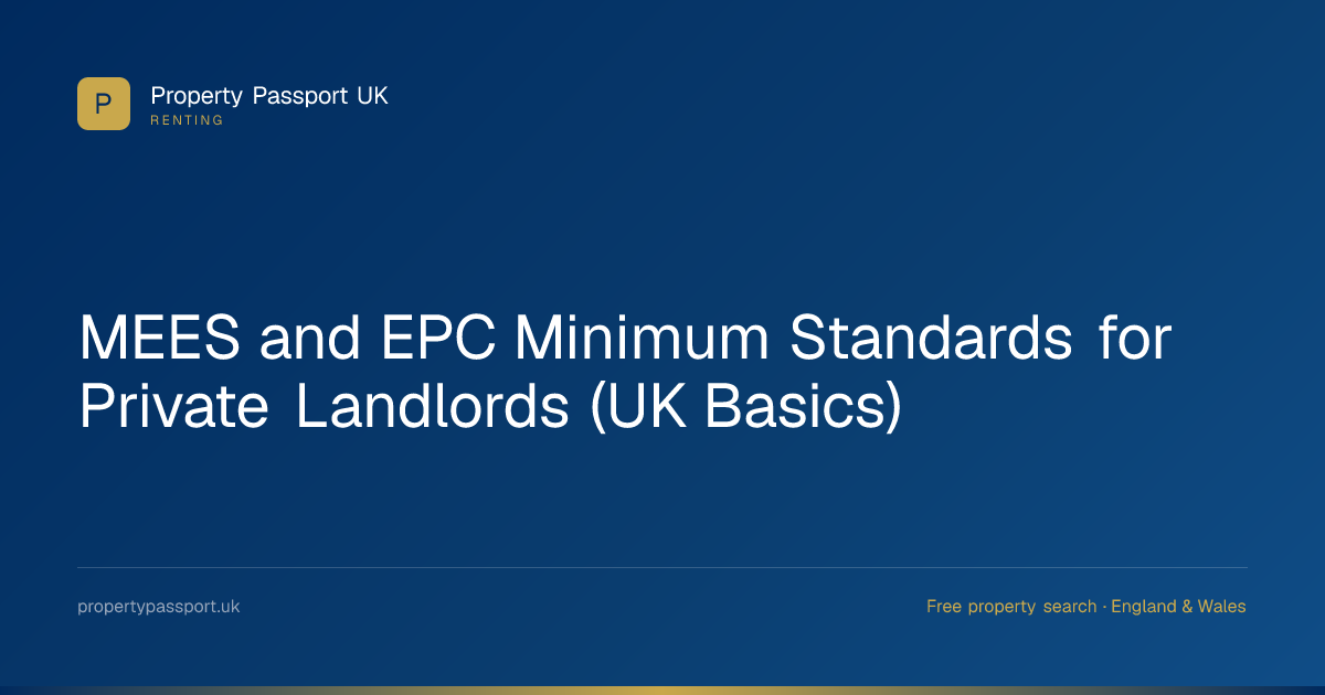 MEES and EPC Minimum Standards for Private Landlords (UK Basics ...