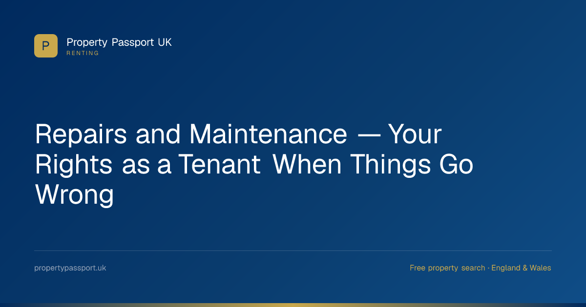 Repairs and Maintenance — Your Rights as a Tenant When Things Go Wrong ...